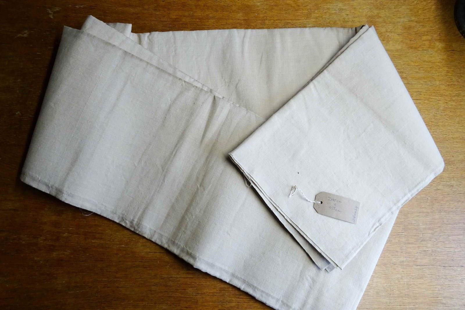 Huge Length Of Heavy Antique French Linen - The Hoarde Vintage