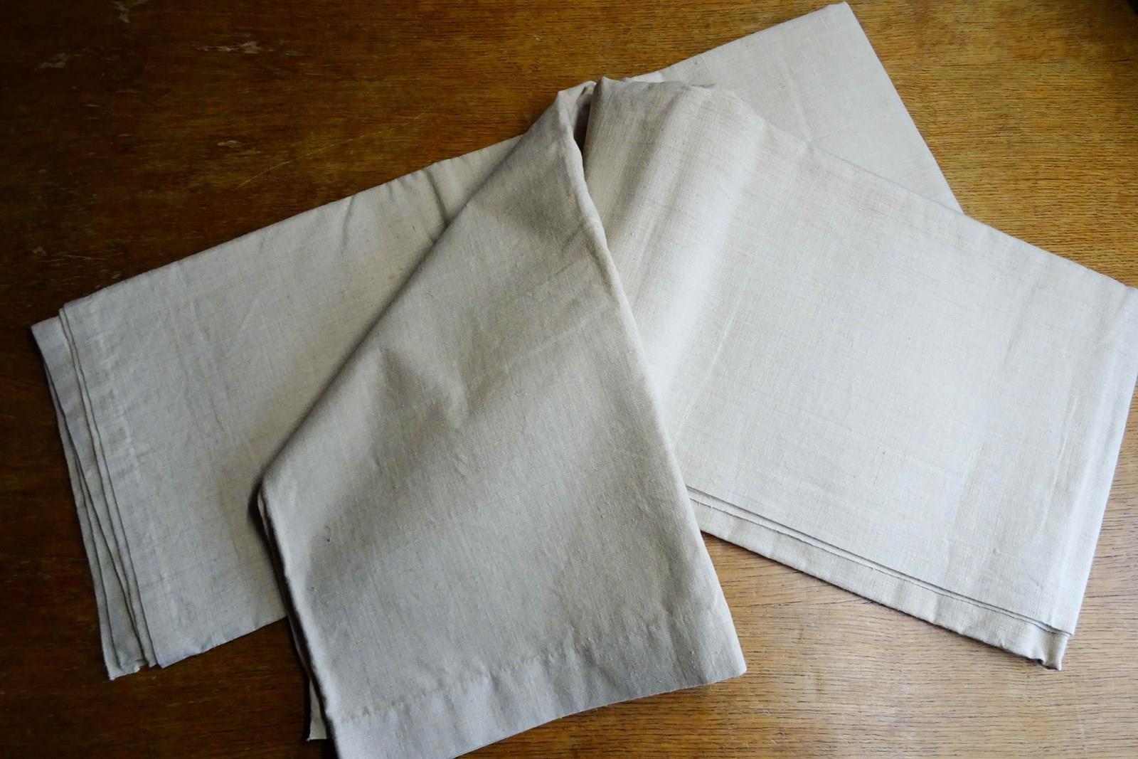 Unused Heavy French Linen Sheet; Upholstery Fabric - The Hoarde Vintage