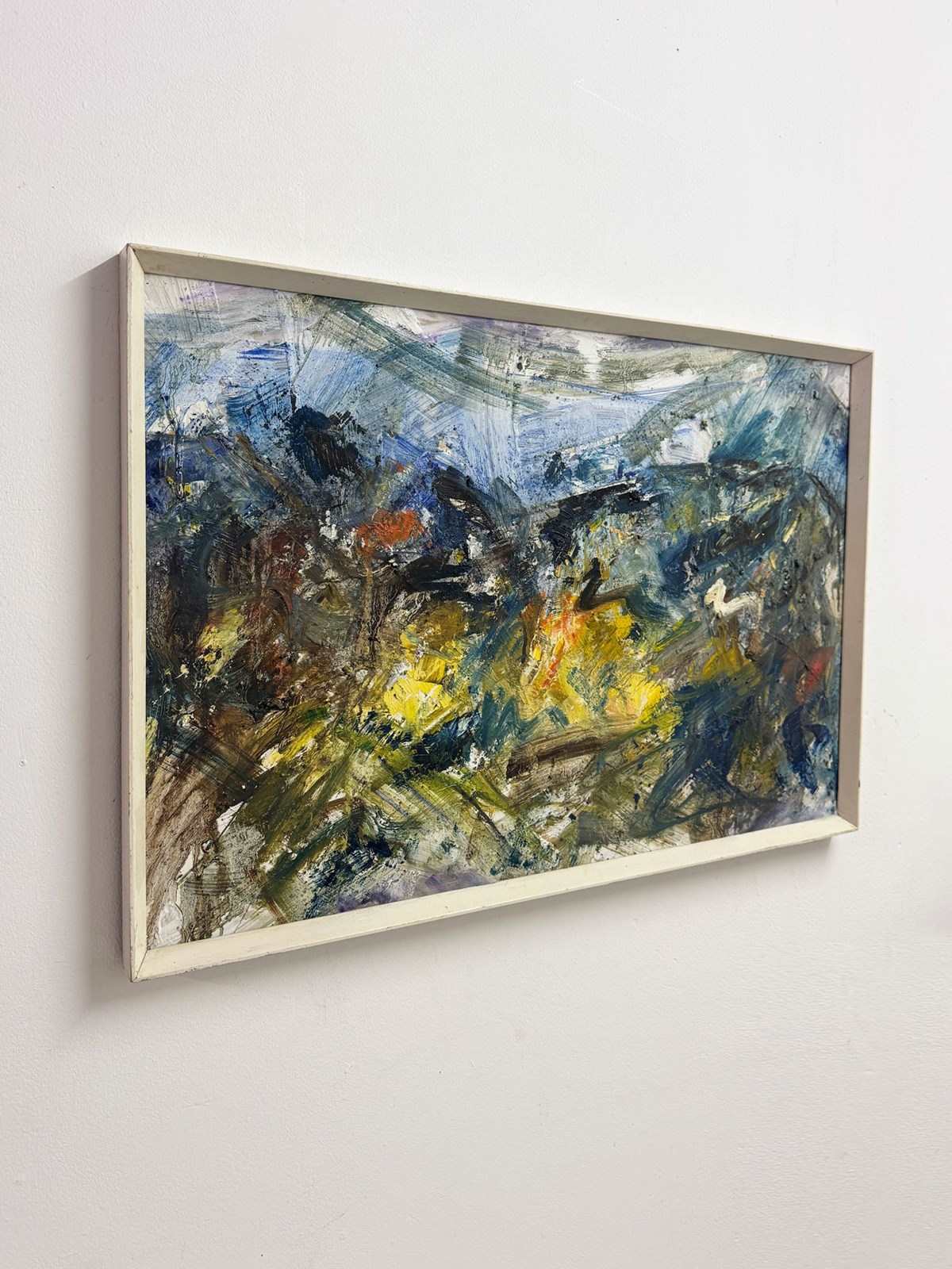 Swedish Mid-Century Abstract Landscape Oil Painting - The Hoarde Vintage