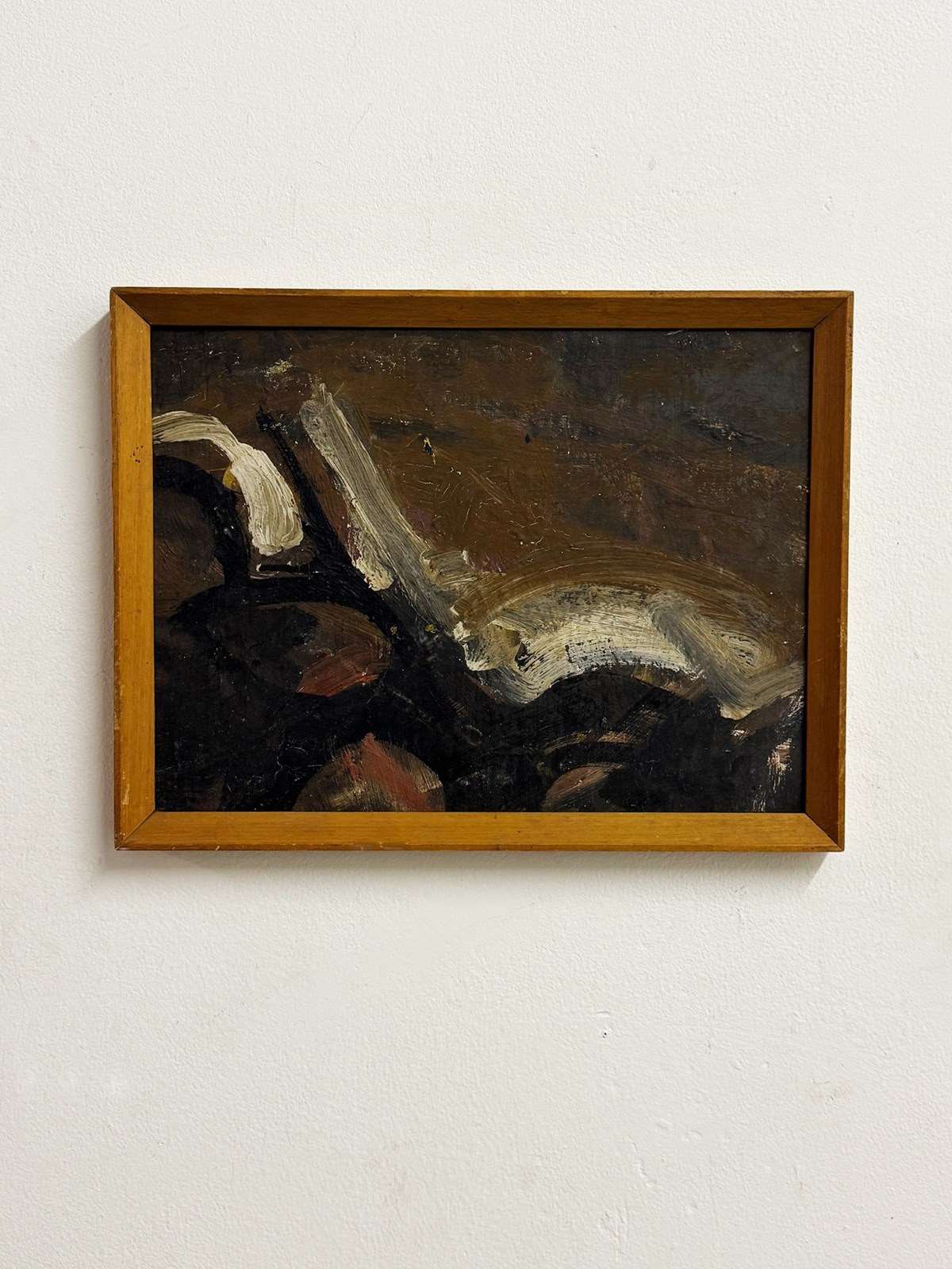 Swedish Mid-Century Abstract Textured Oil Painting - The Hoarde Vintage