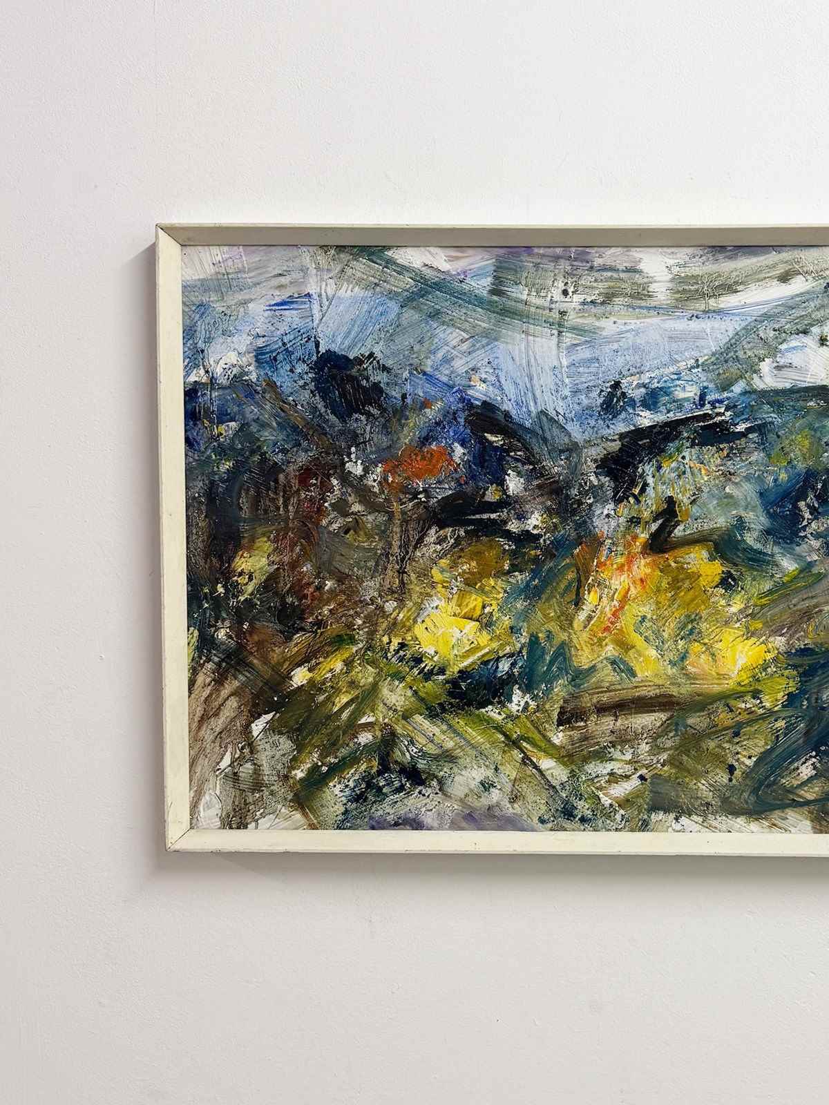 Swedish Mid-Century Abstract Landscape Oil Painting - The Hoarde Vintage