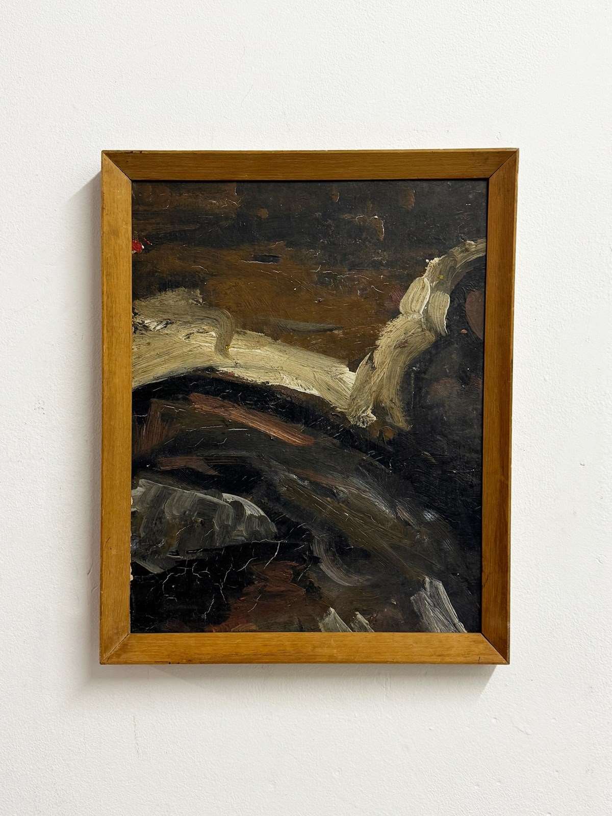 Swedish Mid-Century Abstract Landscape Oil Painting - The Hoarde Vintage