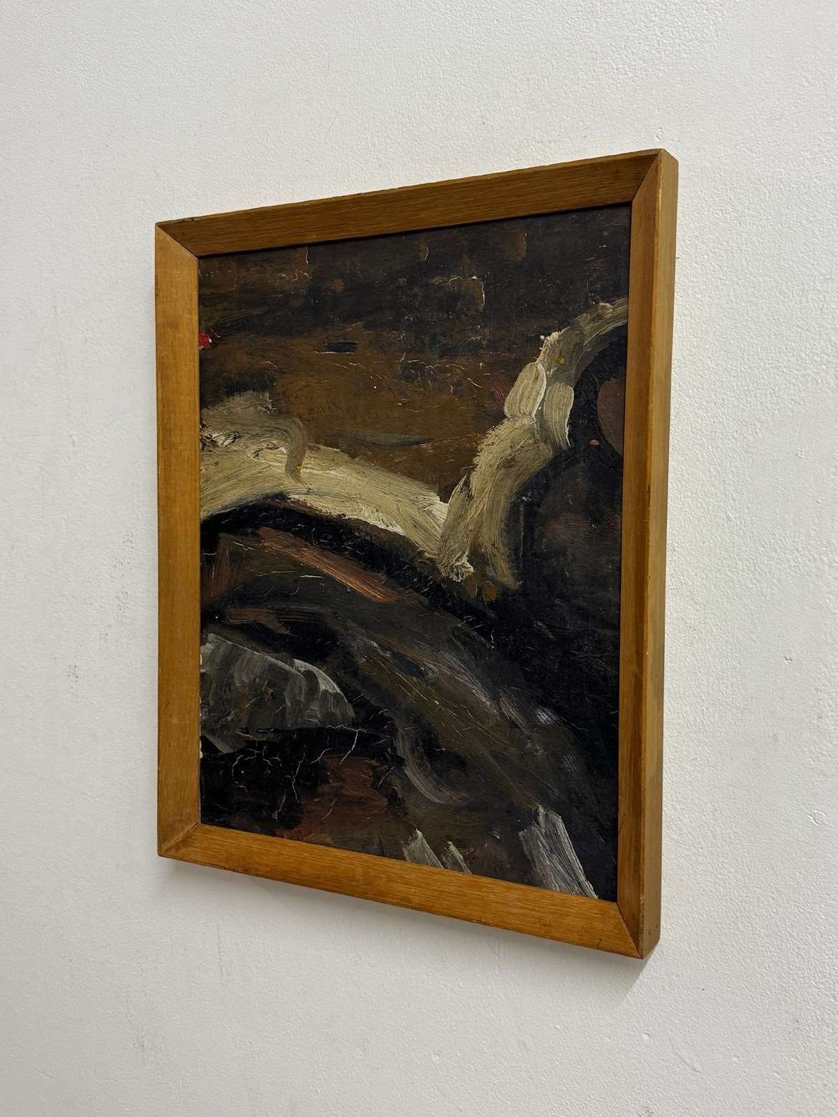 Swedish Mid-Century Abstract Landscape Oil Painting - The Hoarde Vintage