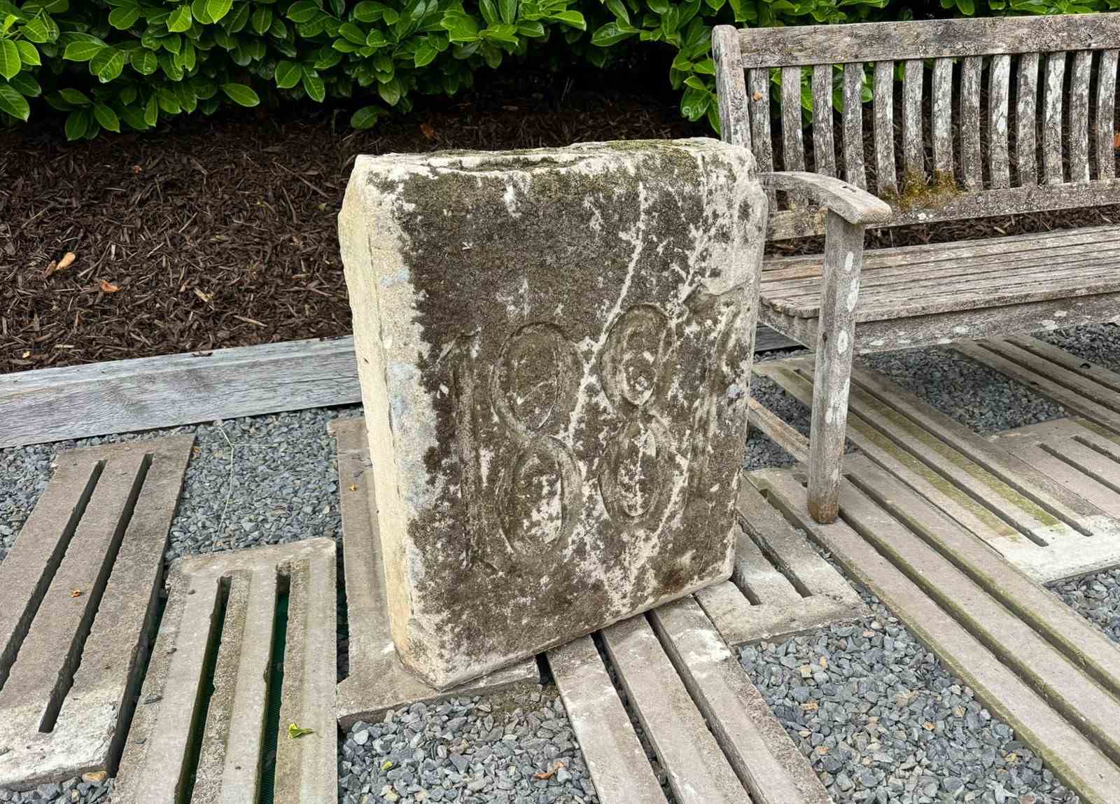 Large Victorian 1887 Carved Date Stone Architectural Garden Ornament ...