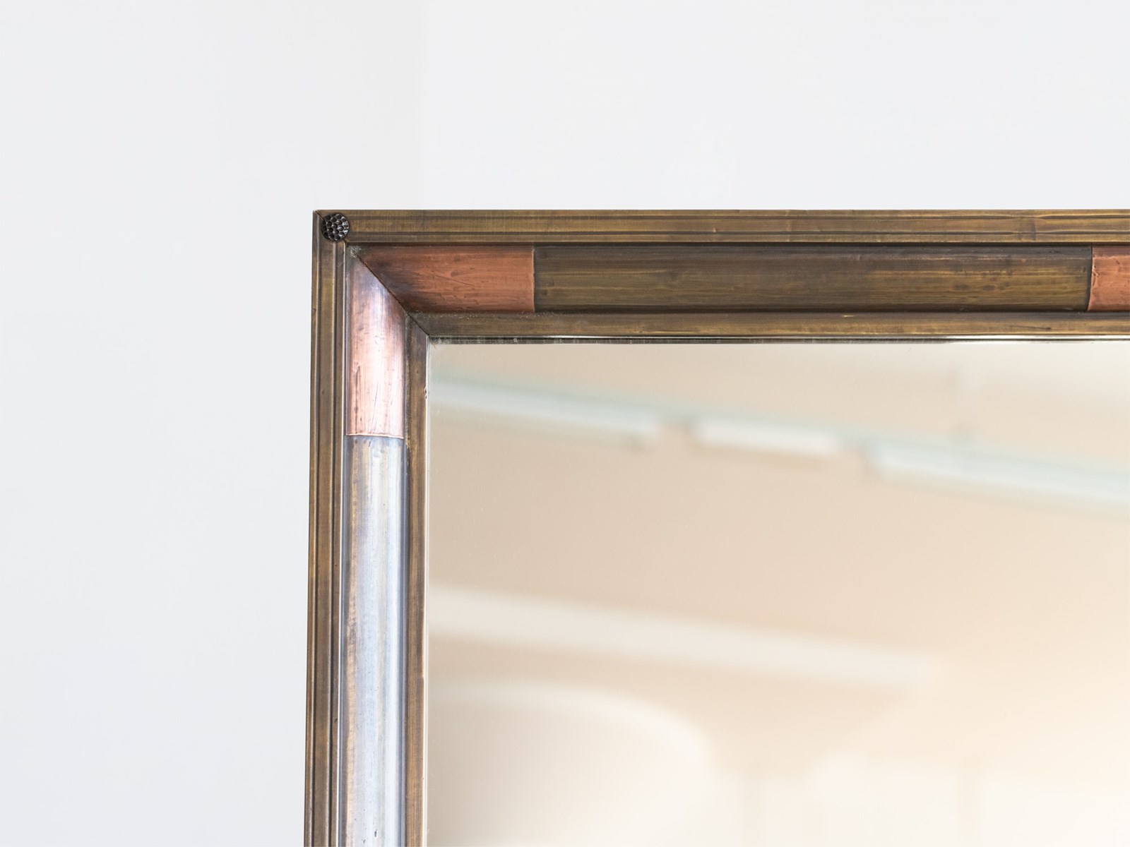 Patinated Brass & Copper Mirror By A. Passot - The Hoarde Vintage