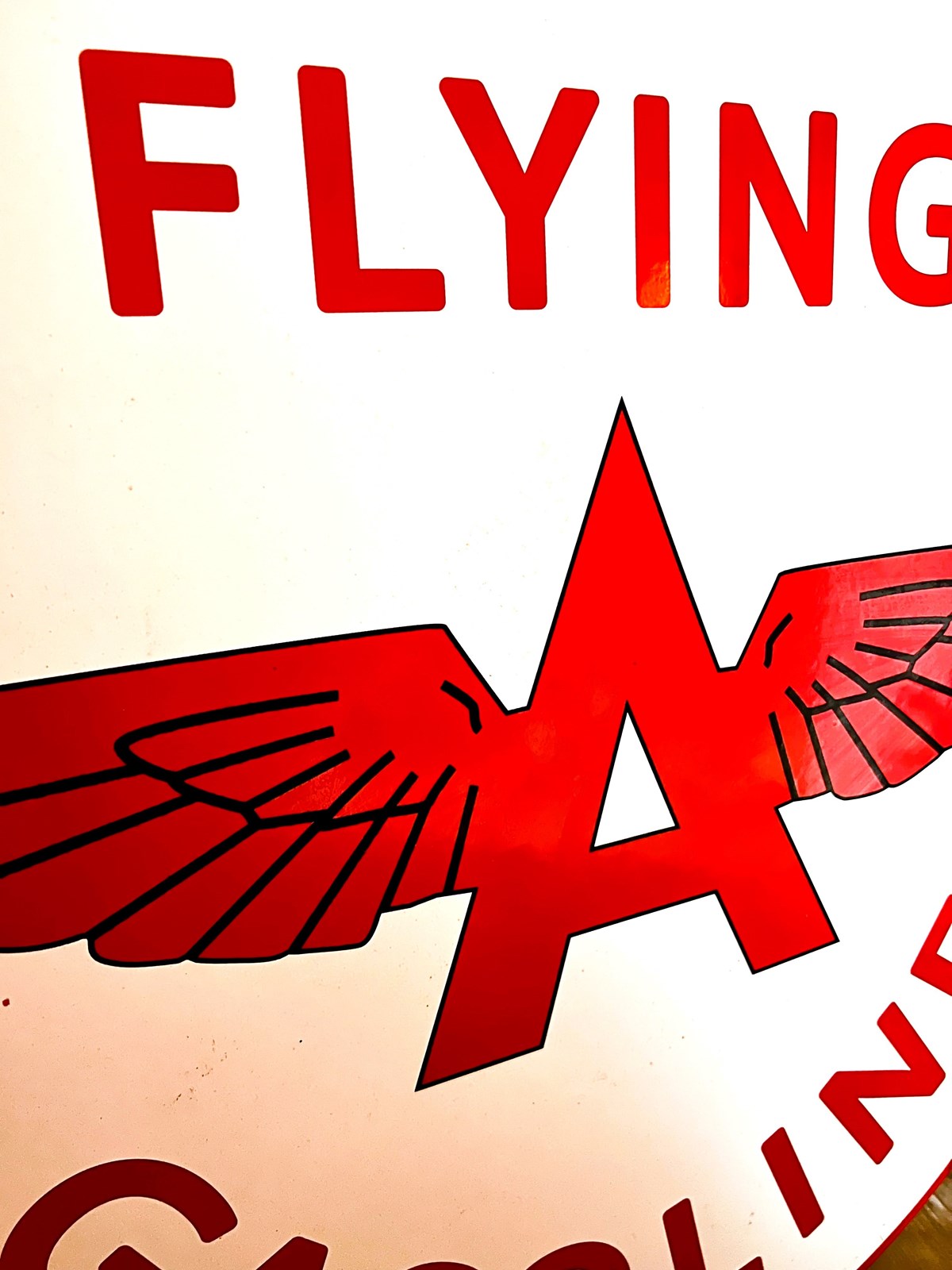 Original Vintage Flying A Gasoline Advertising Sign Metal Enamel 1950S ...