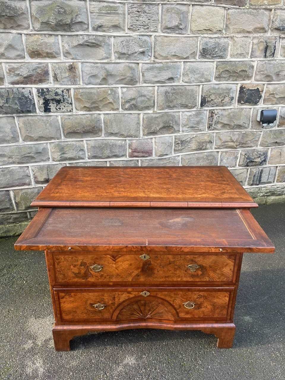 Antique 18Th Century Burr Walnut Chest Draws - The Hoarde Vintage